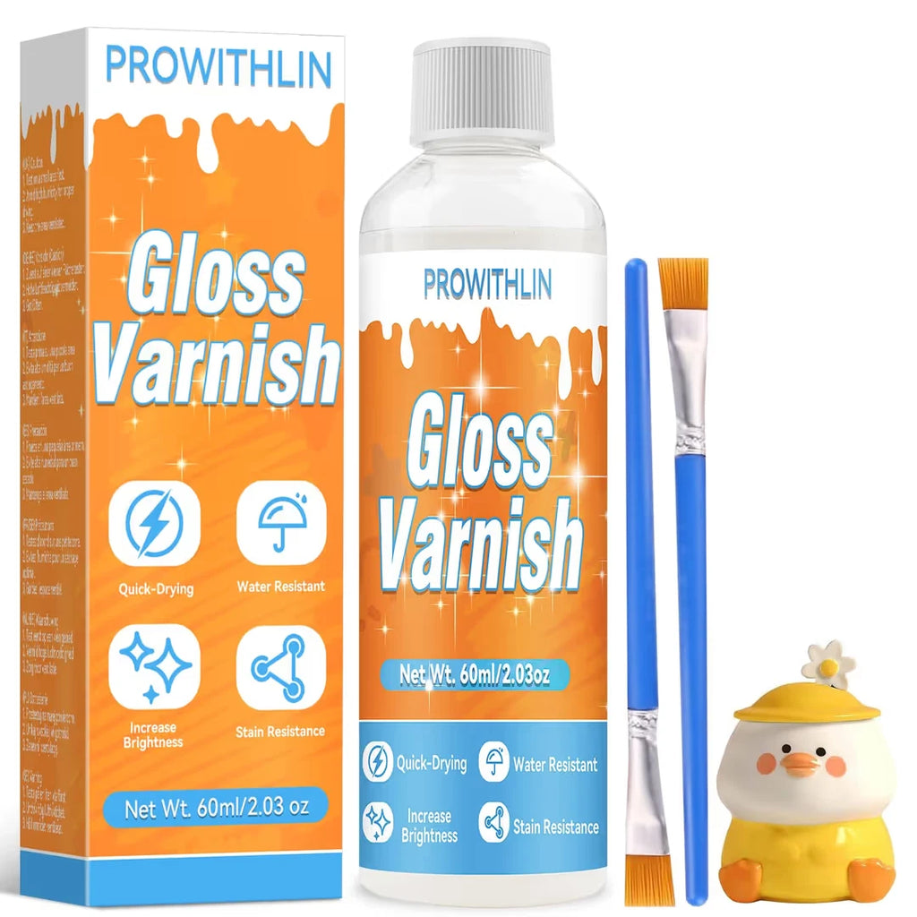 Glossy Clay Varnish 60ml Waterproof for Air-Dry Clay Ceramic & Wood Sc ...